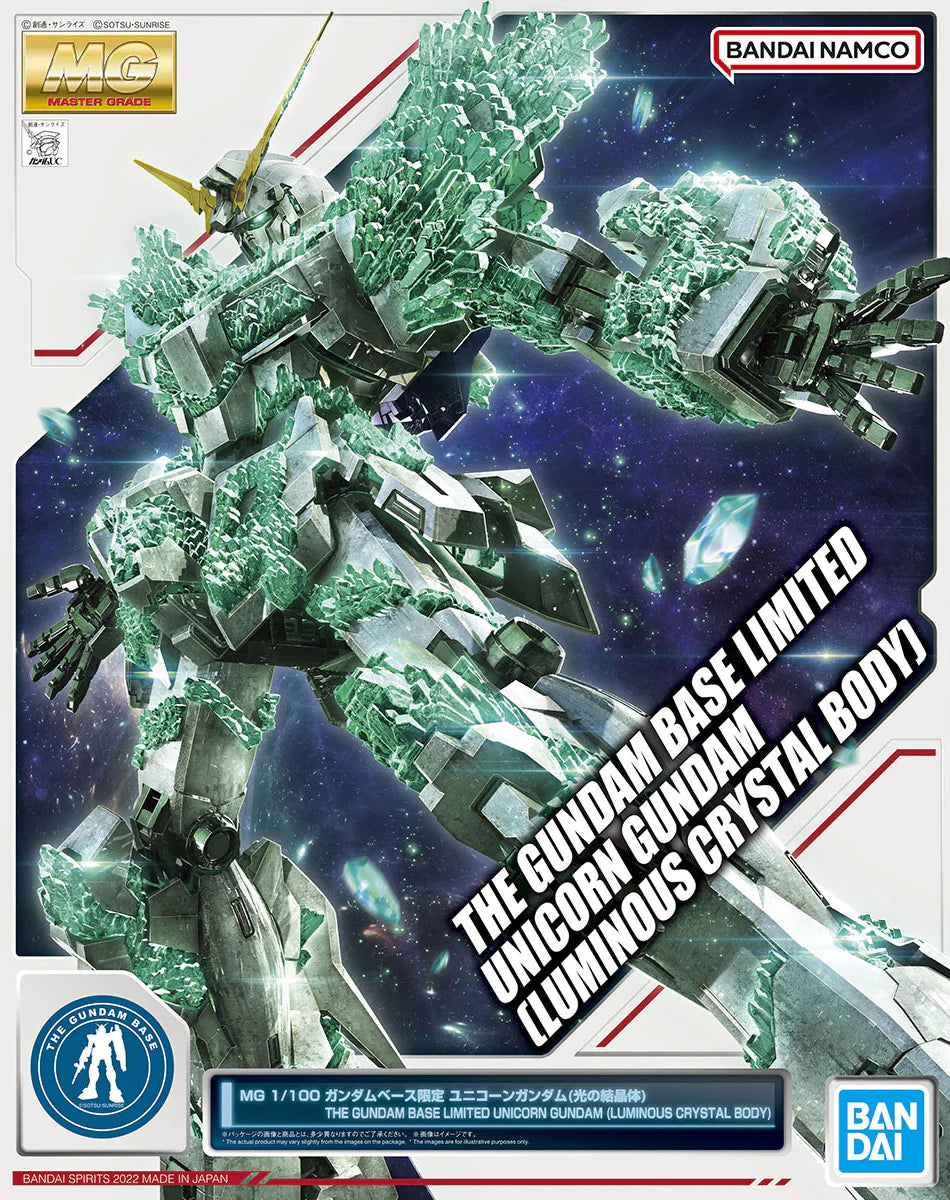 P-Bandai MG 1/100 Gundam Base Limited Unicorn Gundam (Luminous Crystal ...